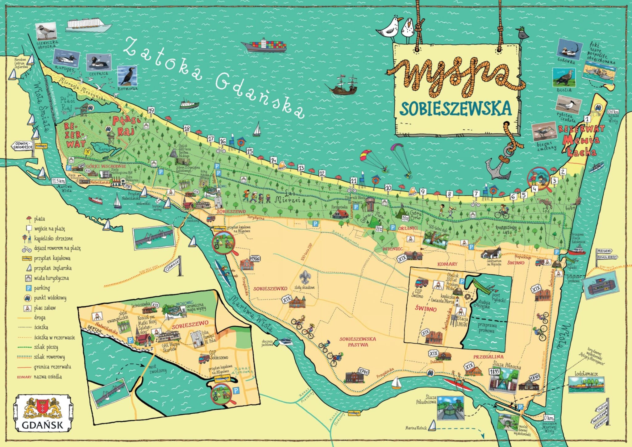 Mapa wyspy - Rozwoju Wyspy Sobieszewskiej